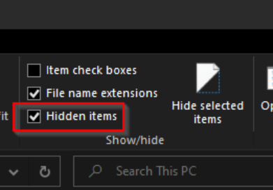 Block use of ‘Show Hidden Items’ button via Intune